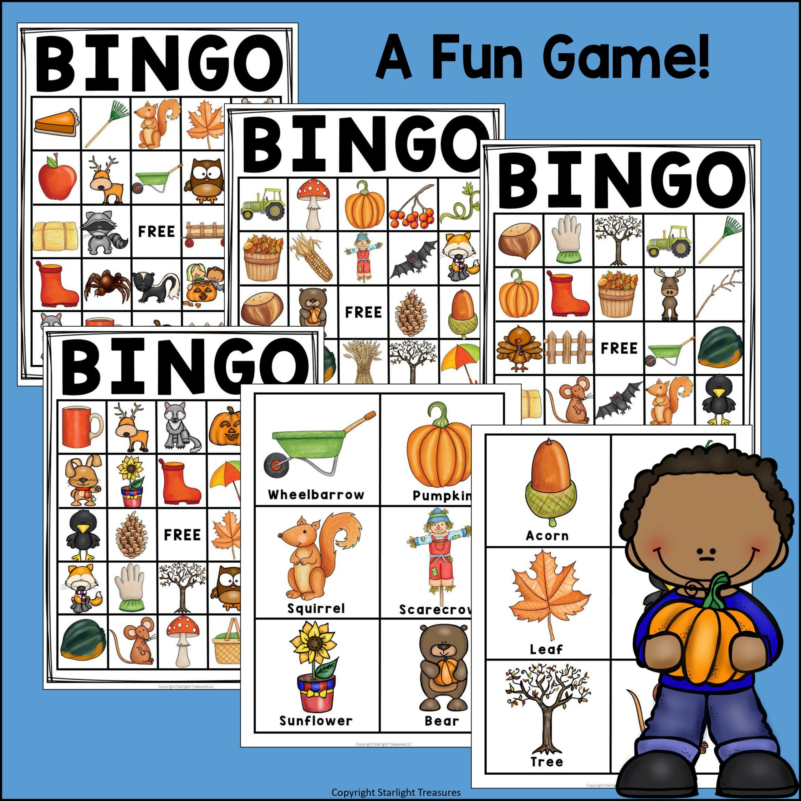 Fall Bingo Cards for Early Readers - Autumn Bingo FREEBIE | Made By ...