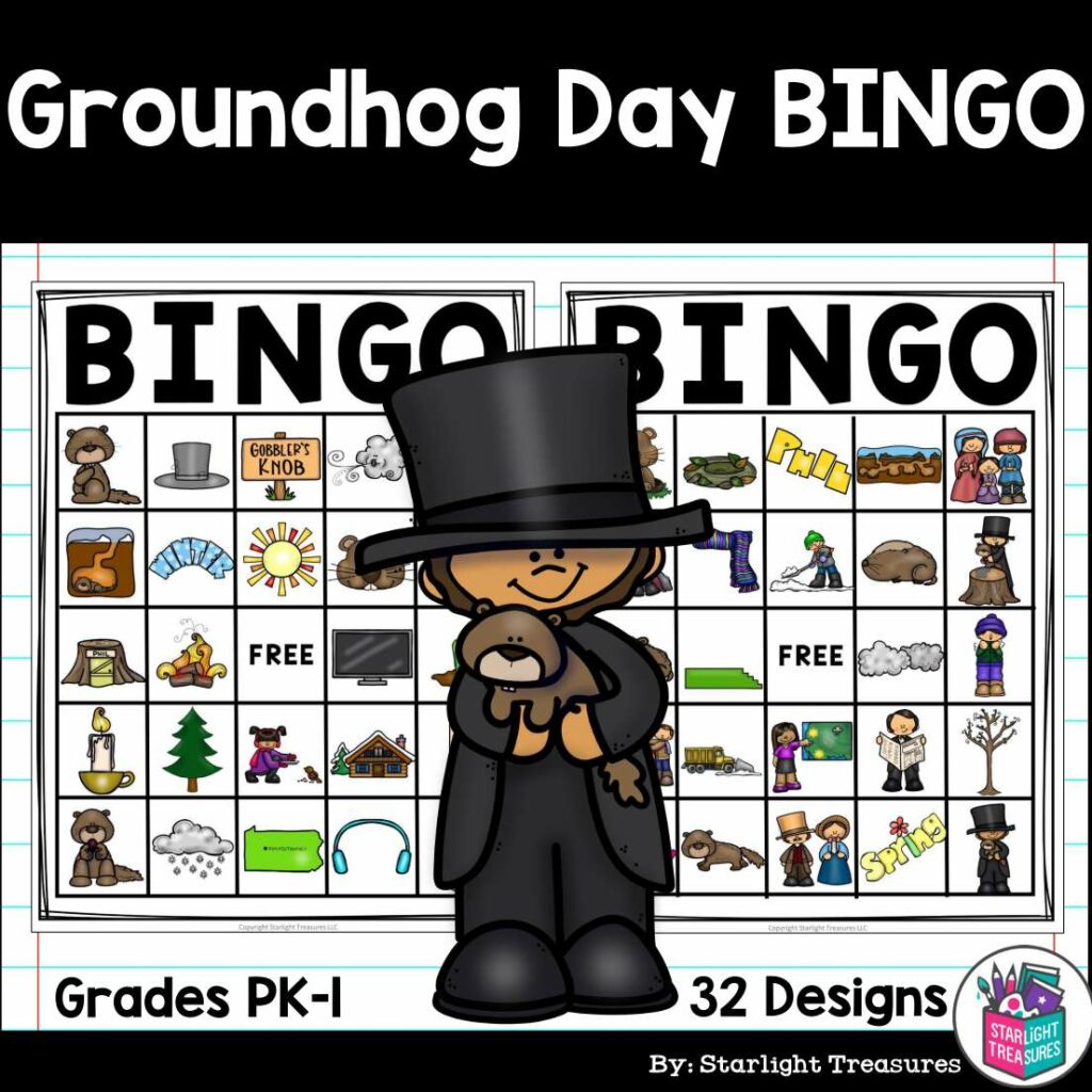 Groundhog Day Bingo Cards for Early Readers - Groundhog Day Bingo ...