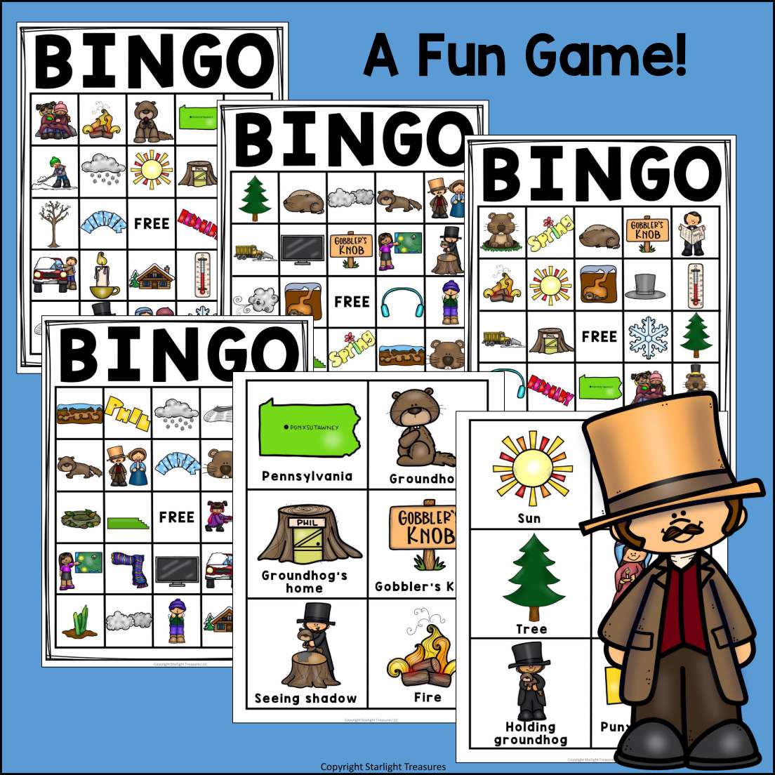 Groundhog Day Bingo Cards for Early Readers - Groundhog Day Bingo ...