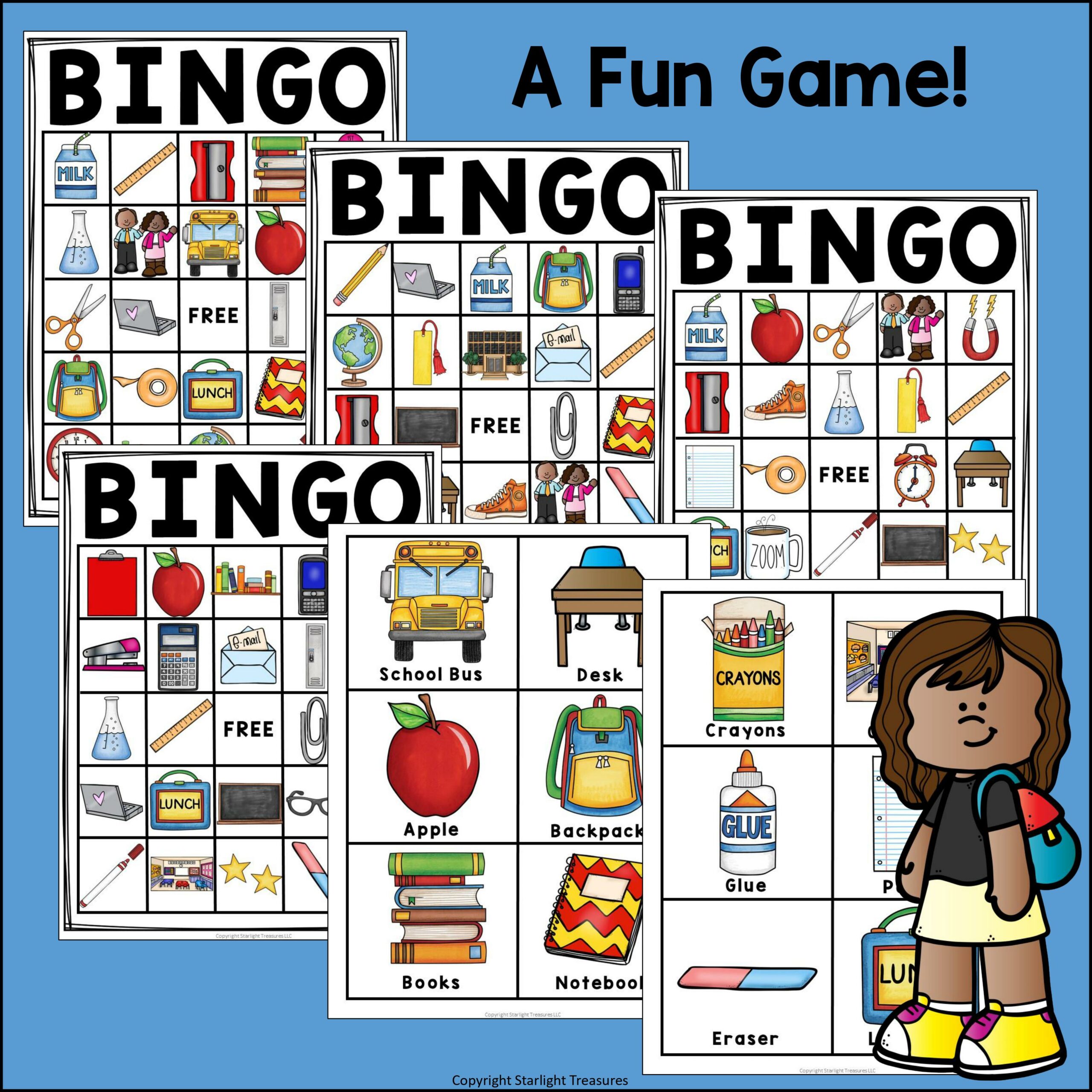 Back to School Bingo Cards for Early Readers - Back 2 School, School ...