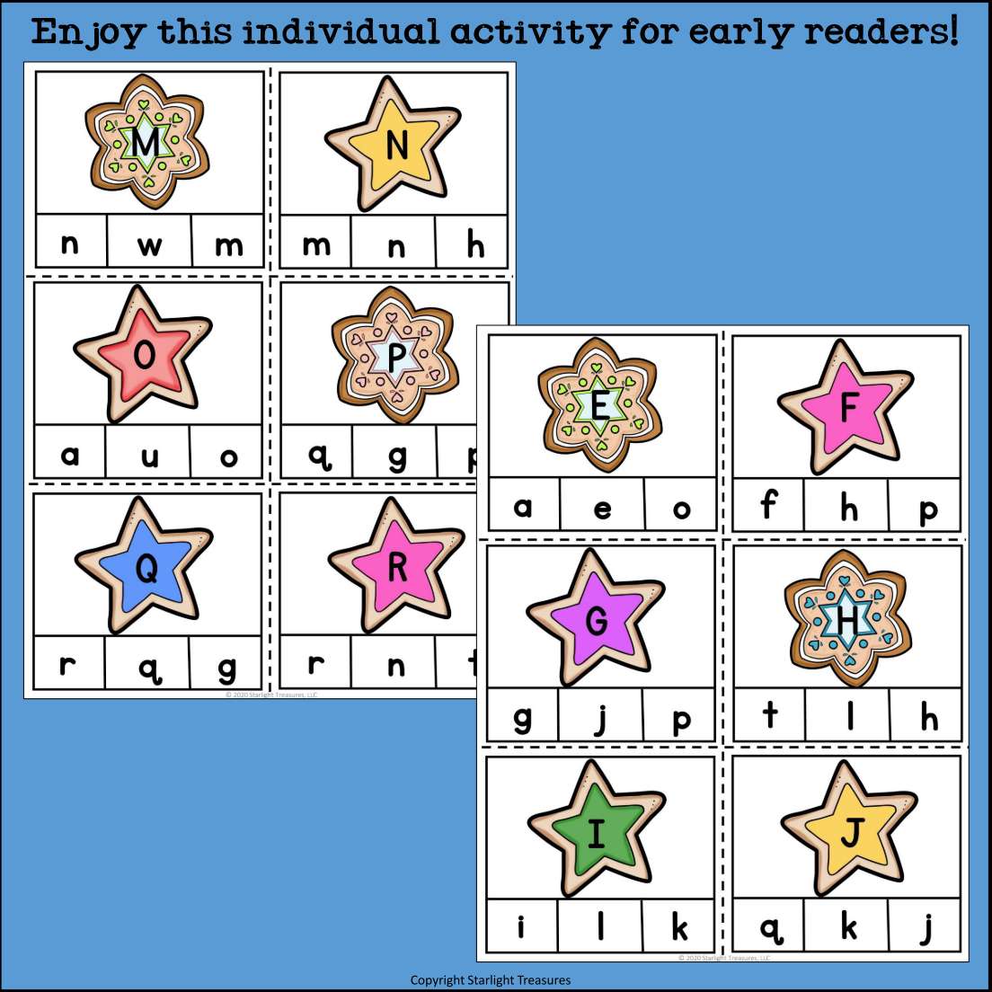 Christmas Alphabet Clip Cards for Early Readers - Alphabet Clip Cards ...