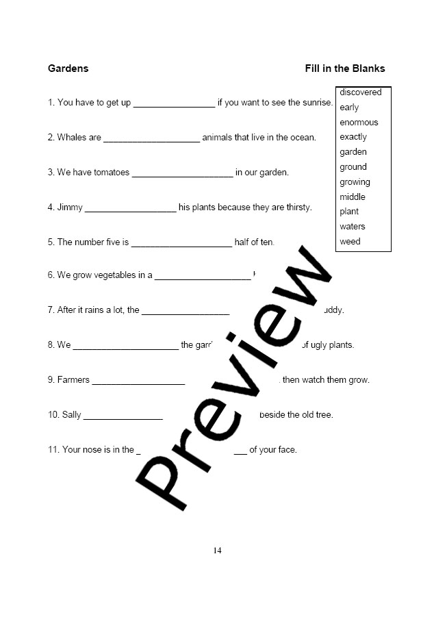 Vocabulary Builder Fill in the Blanks worksheets Level 1 | Made By Teachers