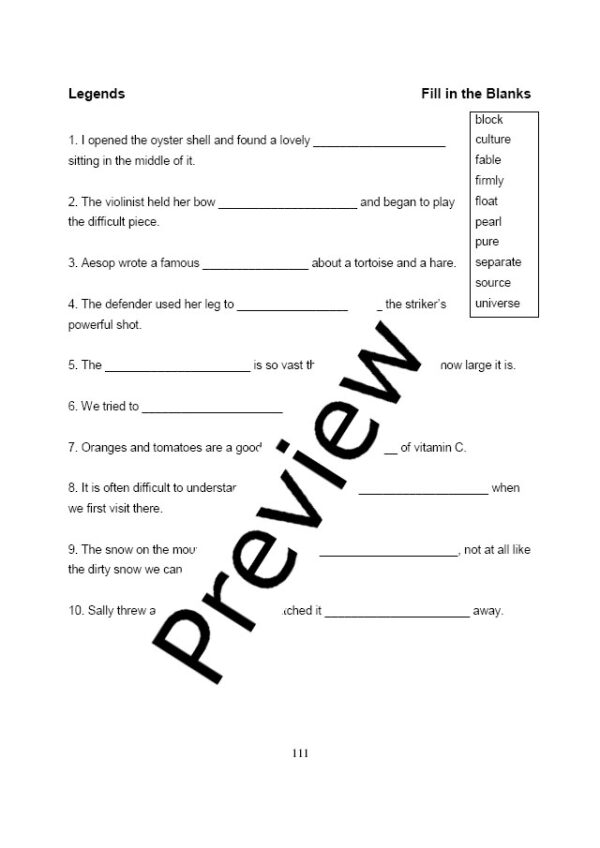 Vocabulary Builder Fill in the Blanks worksheets Level 1 | Made By Teachers