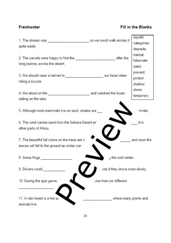 Vocabulary Builder Fill in the Blanks worksheets Level 2 | Made By Teachers