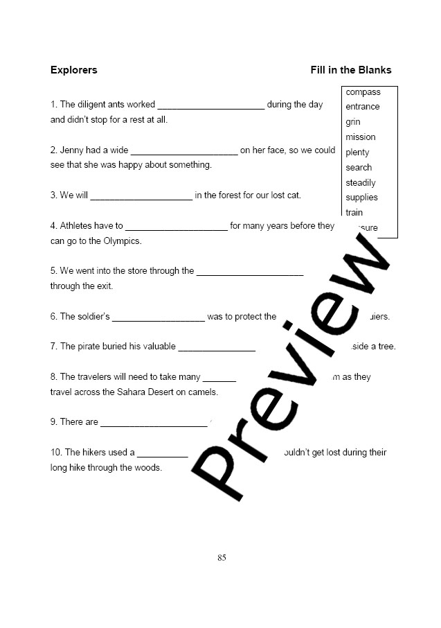 Vocabulary Builder Fill in the Blanks worksheets Level 2 | Made By Teachers