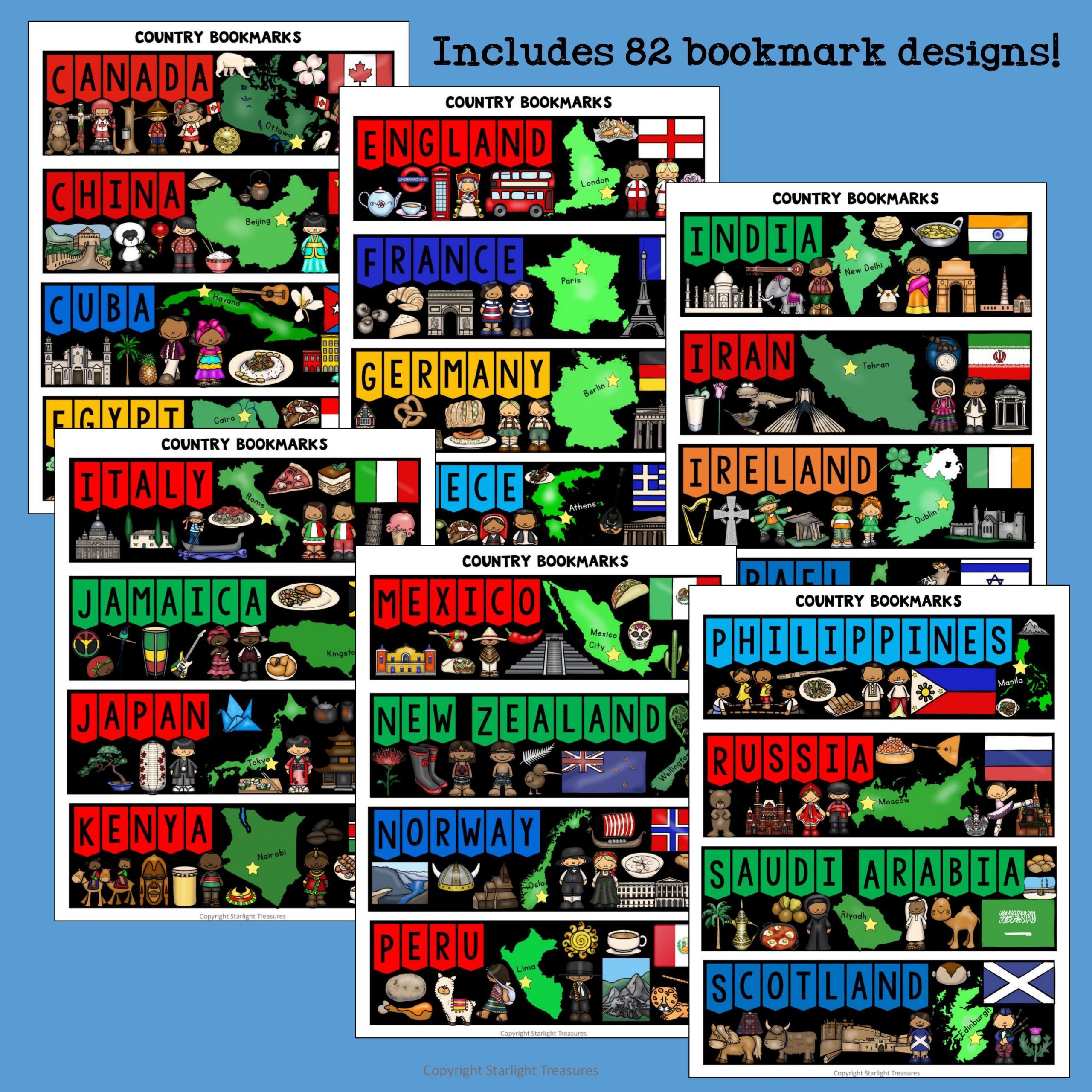 Country Cut n' Color Bookmarks - Country Bookmarks for Early Readers ...