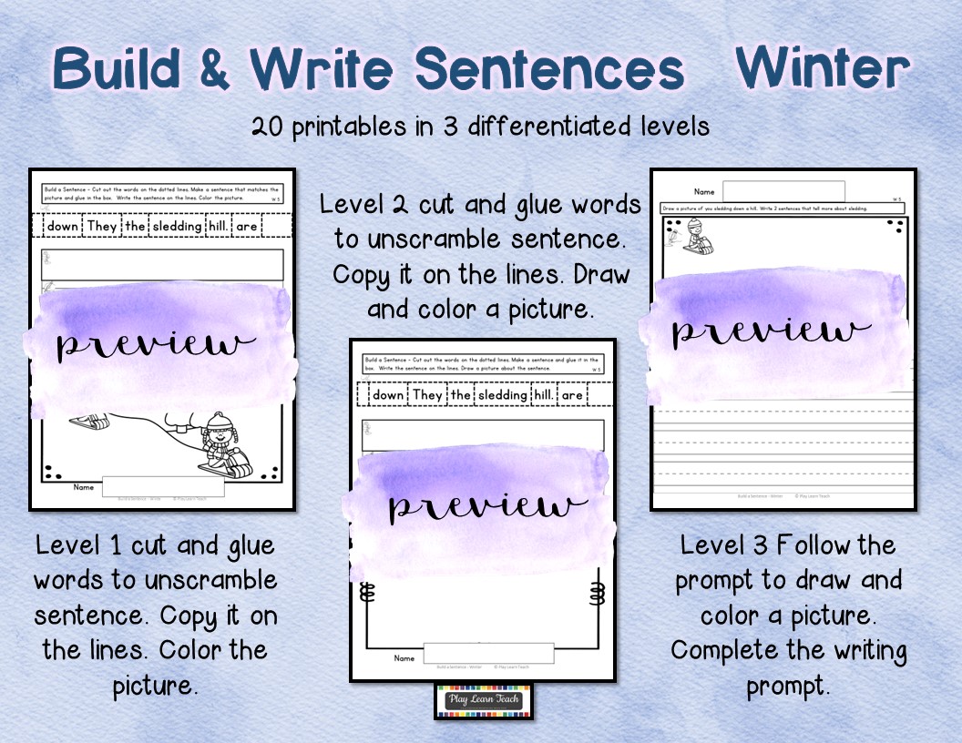 Sentence Writing | Winter Scrambled Sentences | Made By Teachers