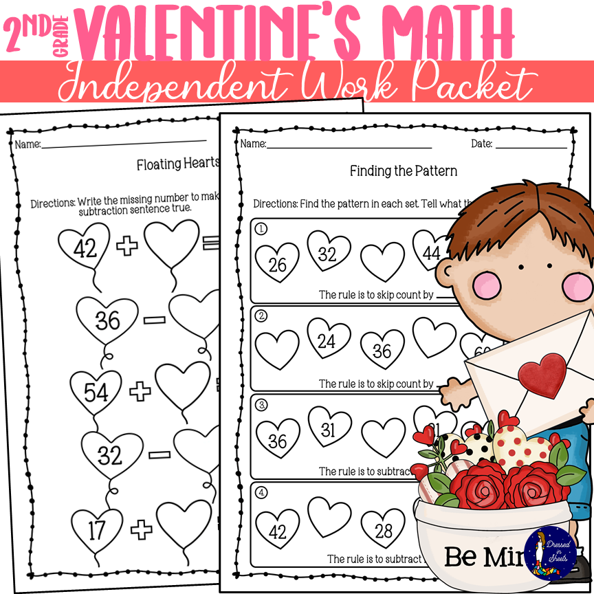 2nd Grade Valentine's Math Independent Work Packet | Made By Teachers