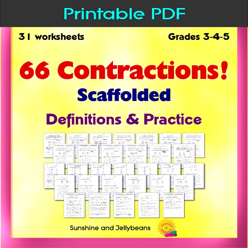 Contractions with "Not" - 16 Contractions - 3 worksheets - Grades 3-4 ...