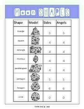 Geometry Shapes Worksheet | Moon Shapes | Made By Teachers