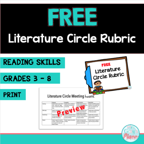 Literature Circle Group Participation Rubric (Peer and Teacher) | Made ...