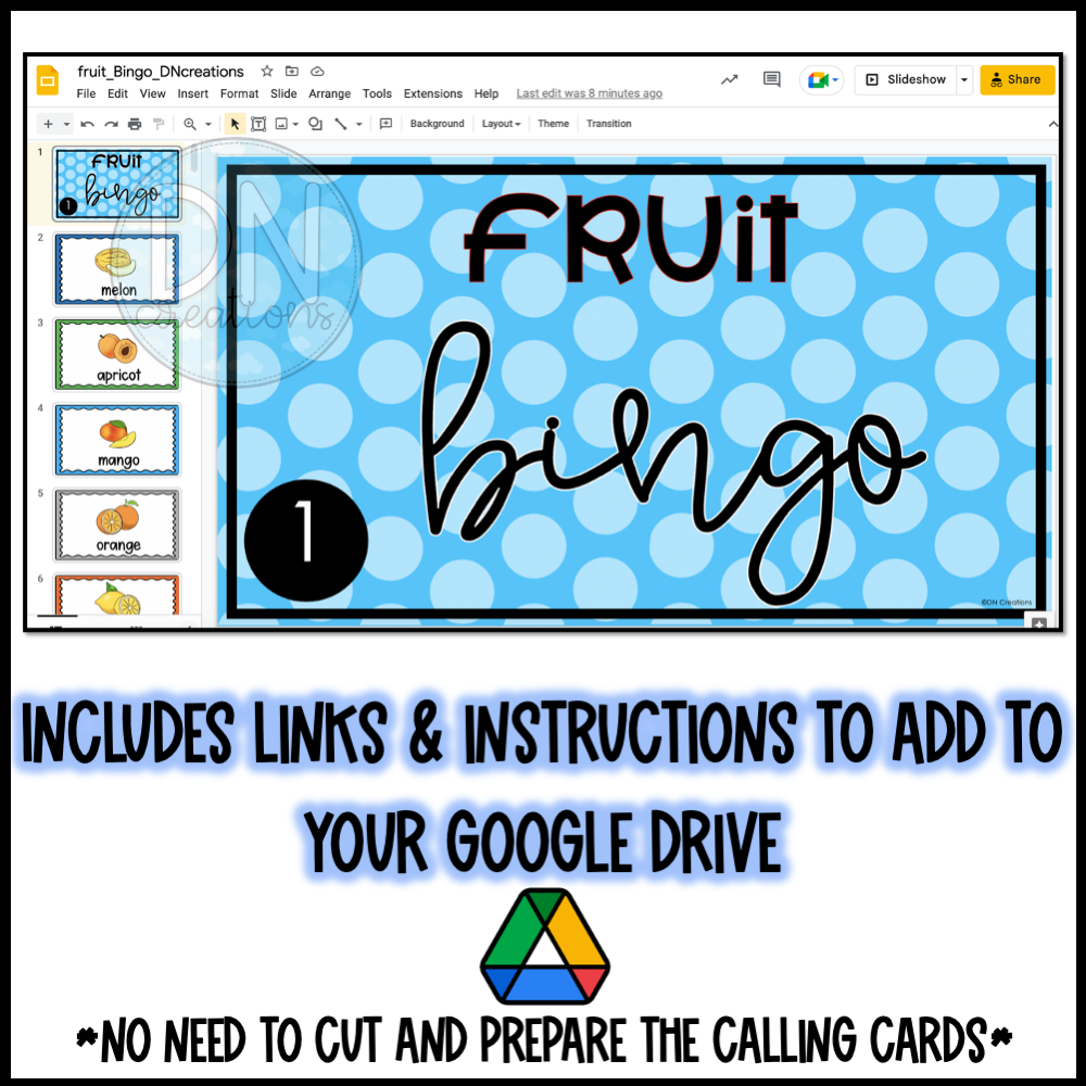 Fruit Bingo Game l Learn Names of Fruit Activity l Fruit Game | Made By ...