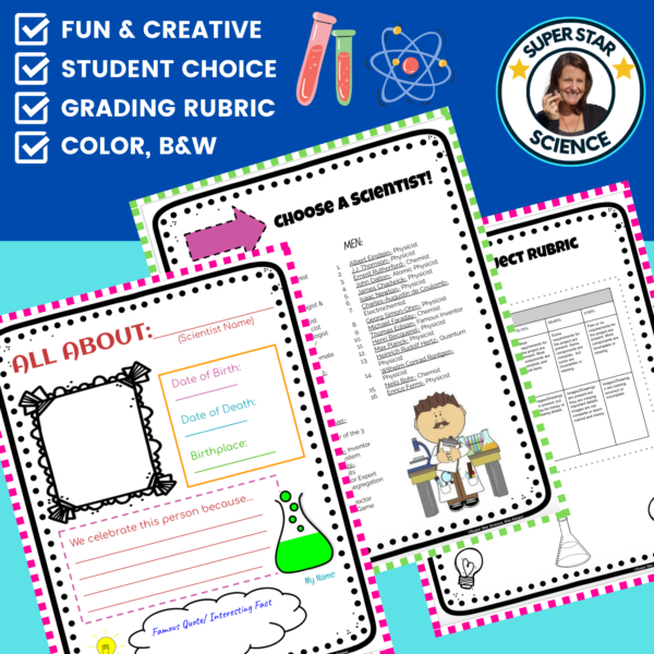 Famous Scientist Research, Dress Up & Present Project Elementary STEM ...