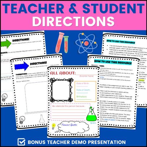 Famous Scientist Research, Dress Up & Present Project Elementary STEM ...