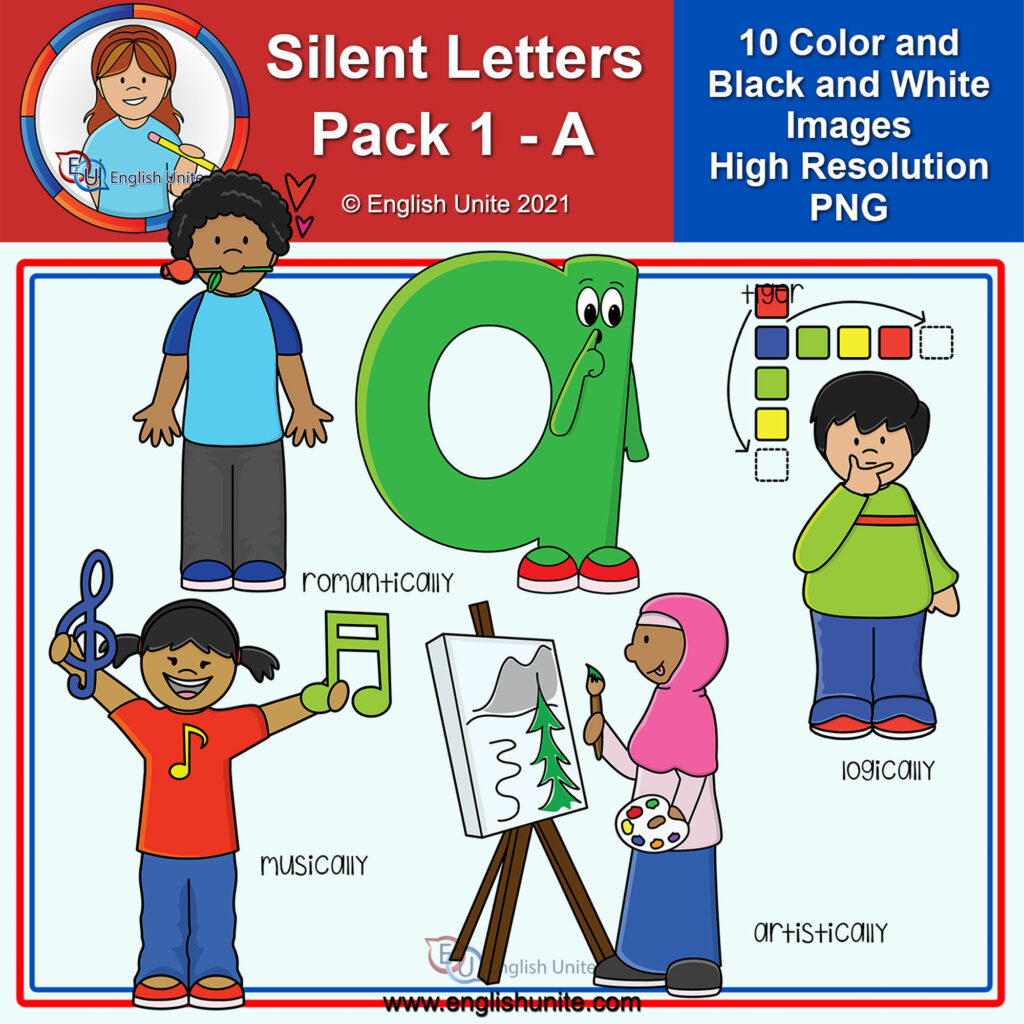 Clip Art - Silent Letters Pack 1 (A) | Made By Teachers