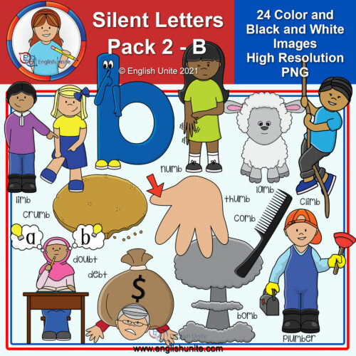 Clip Art - Silent Letters Pack 2 (B) | Made By Teachers