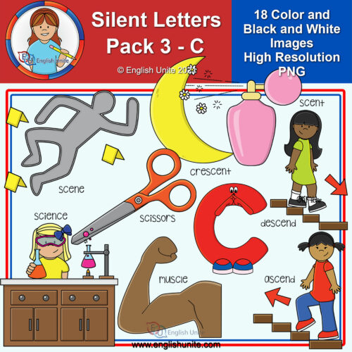 Clip Art - Silent Letters Pack 3 (C) | Made By Teachers