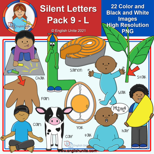 Clip Art - Silent Letters Pack 9 (L) | Made By Teachers