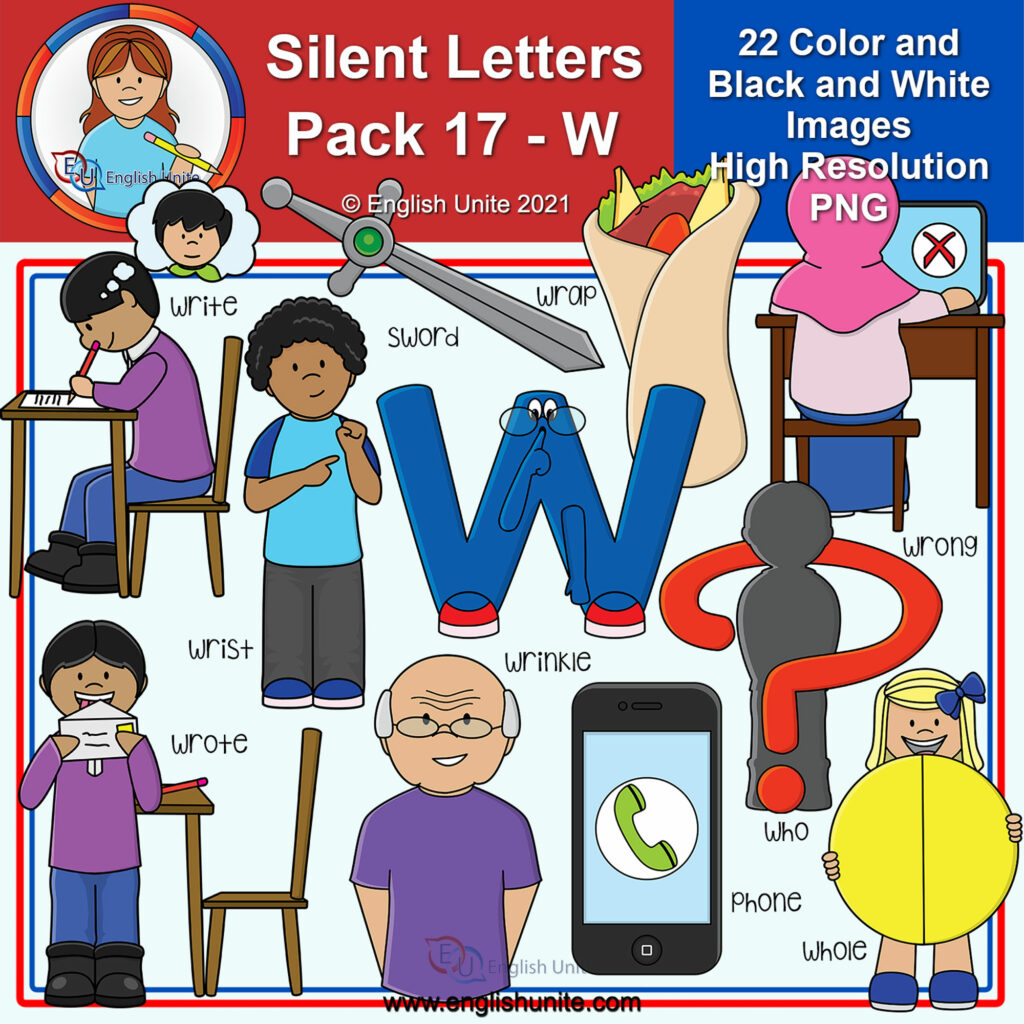 Clip Art - Silent Letters Pack 17 (W) | Made By Teachers