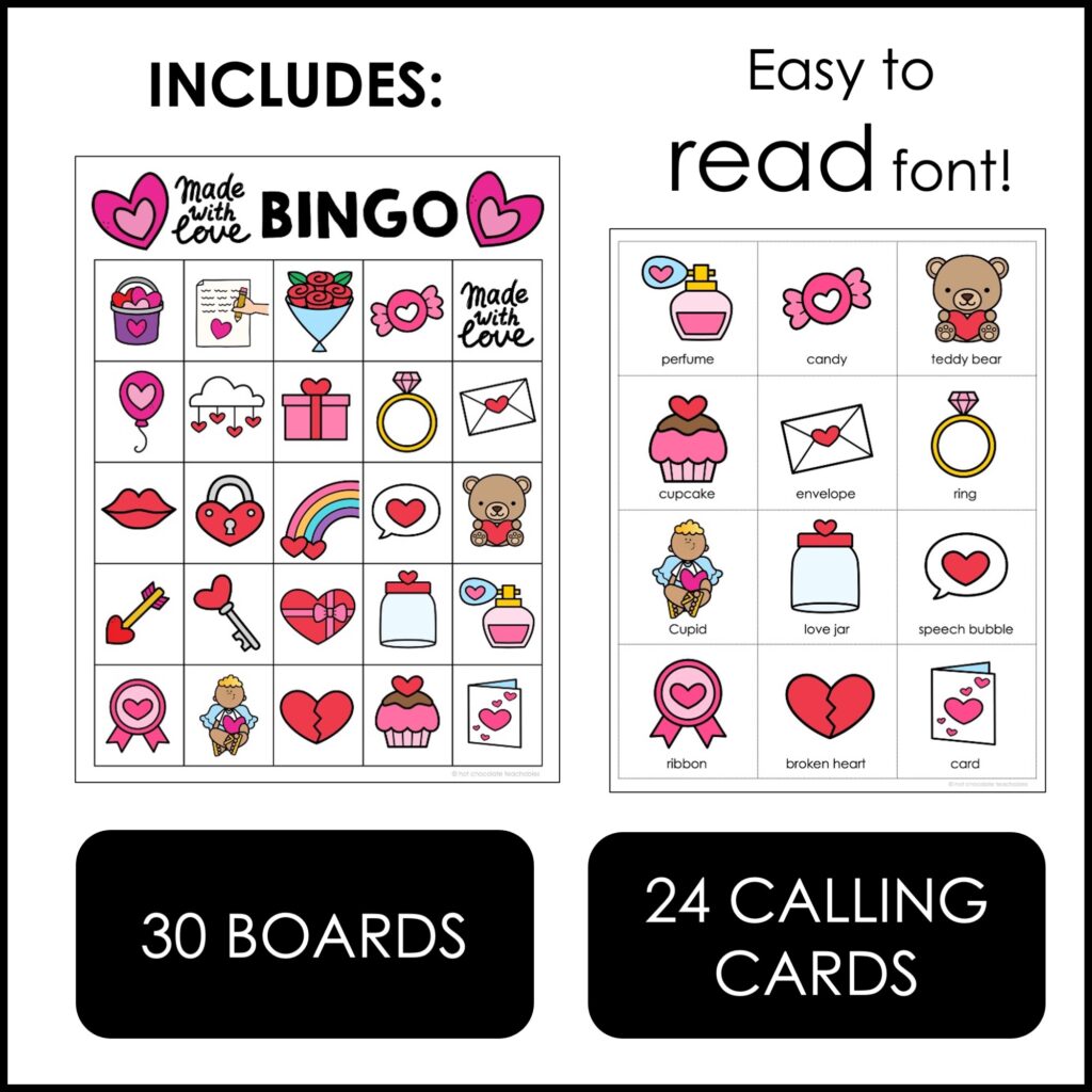 Valentine's Day Bingo - Vocabulary Building Party Game | Made By Teachers