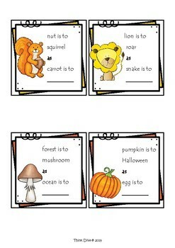 Analogies Nature Theme Task Cards | Grade 1 -3 Digitial Activities ...