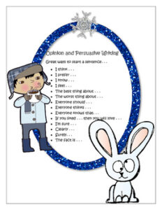 Winter Themed Opinion Persuasive Writing Prompts & Posters, Digital ...