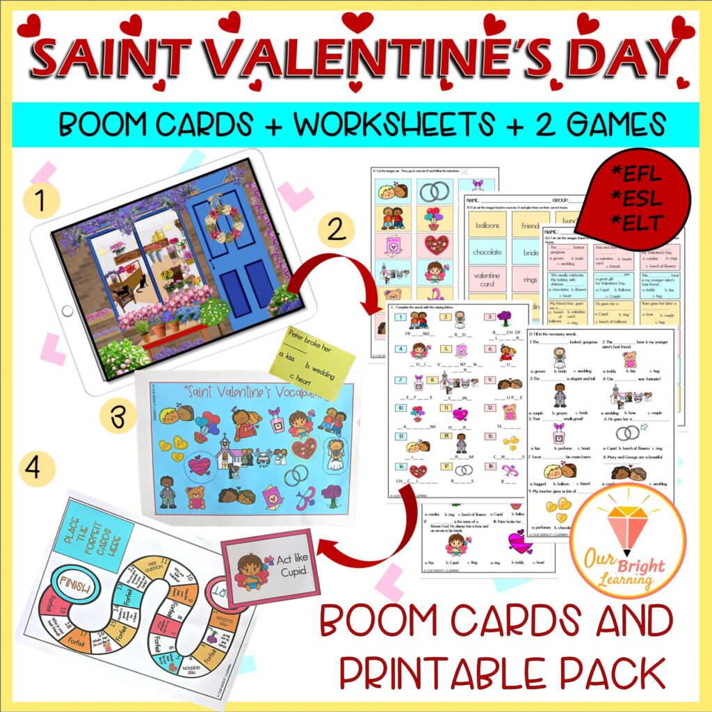 ESL|ESOL| Saint Valentine's Day | Vocabulary | BOOM Cards | Worksheets ...