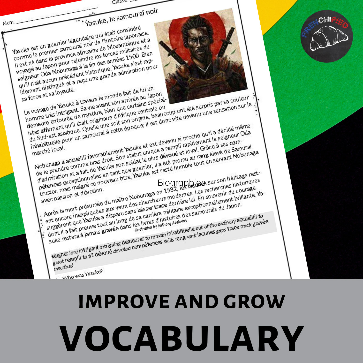 Short French reading passages - People from Black History | Made By ...