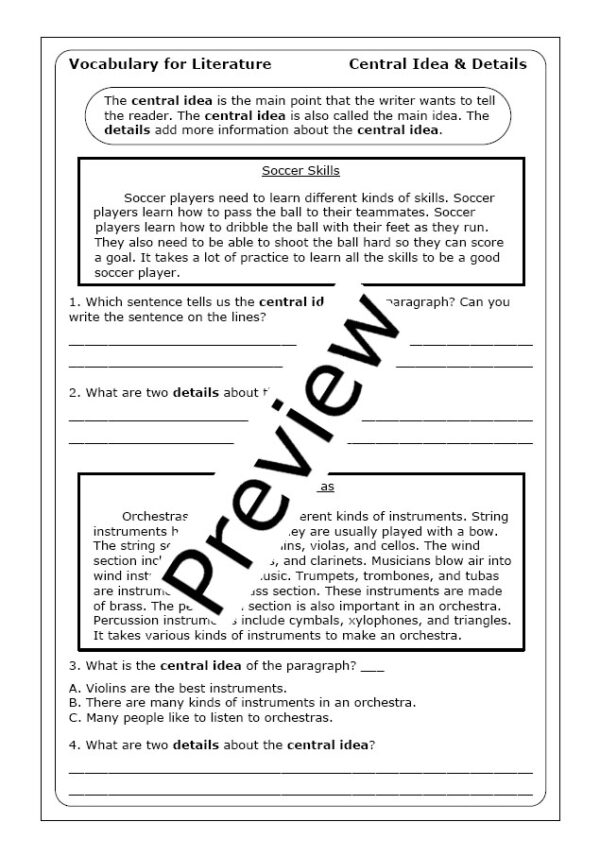 Vocabulary for Literature (Elementary School Level) worksheets | Made ...