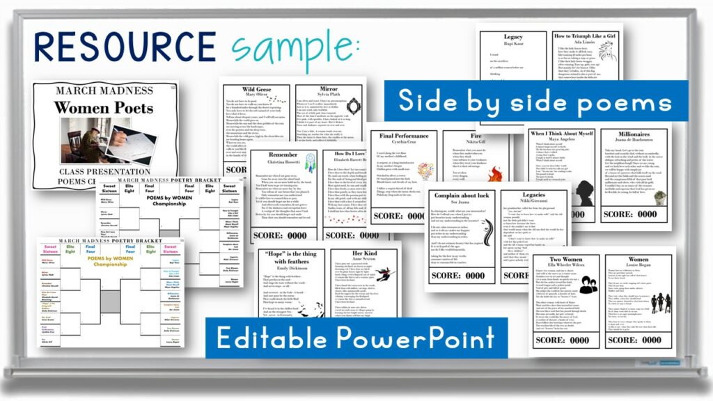 March Madness - Women Poets - Poetry Competition - Editable Poems ...