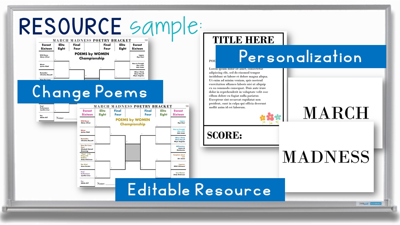 March Madness - Women Poets - Poetry Competition - Editable Poems ...