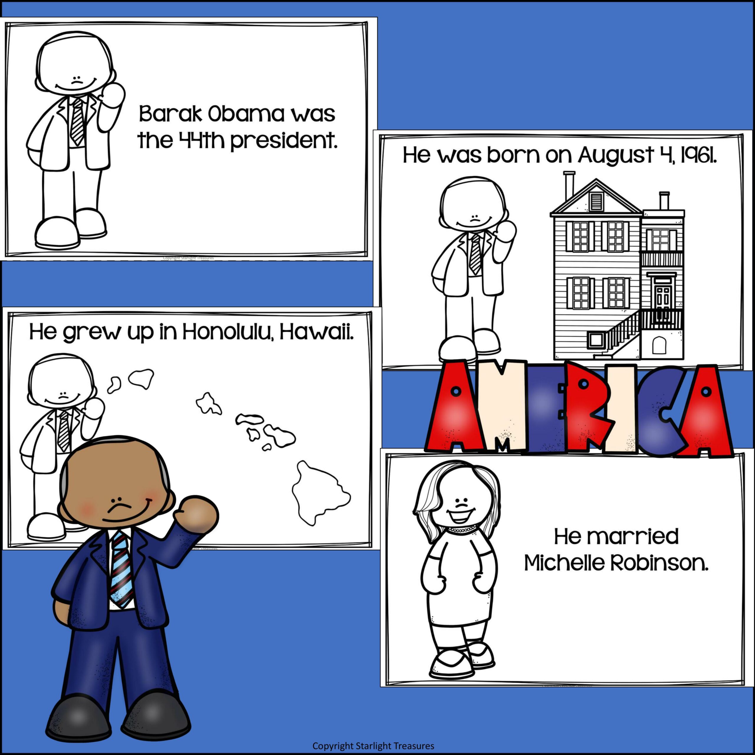 Barack Obama Mini Book for Early Readers: Presidents' Day | Made By ...