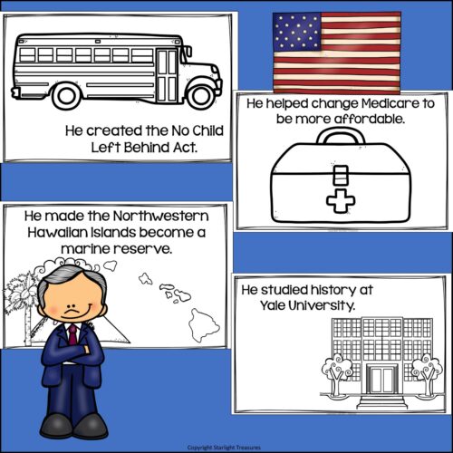 George W. Bush Mini Book for Early Readers: Presidents' Day | Made By ...