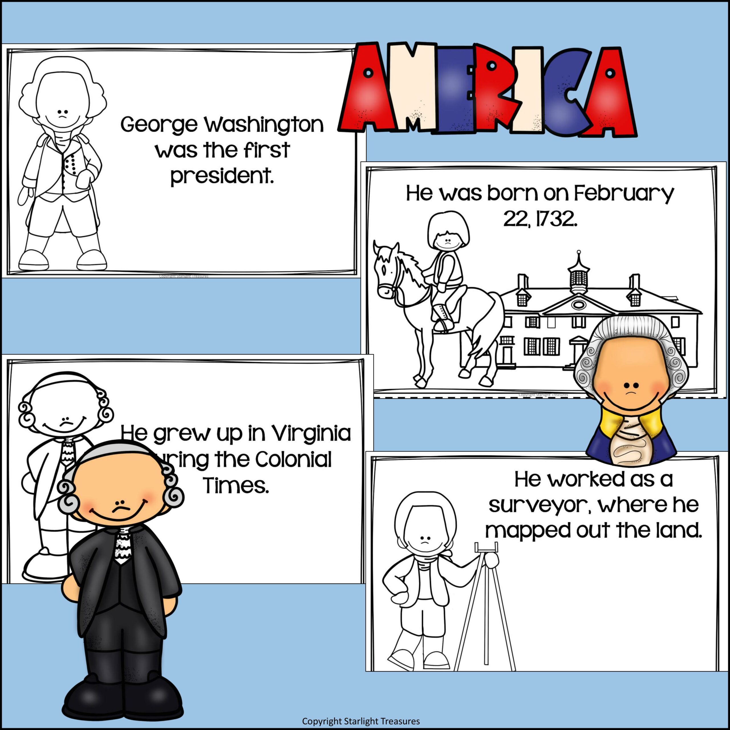 George Washington Mini Book for Early Readers: Presidents' Day | Made ...