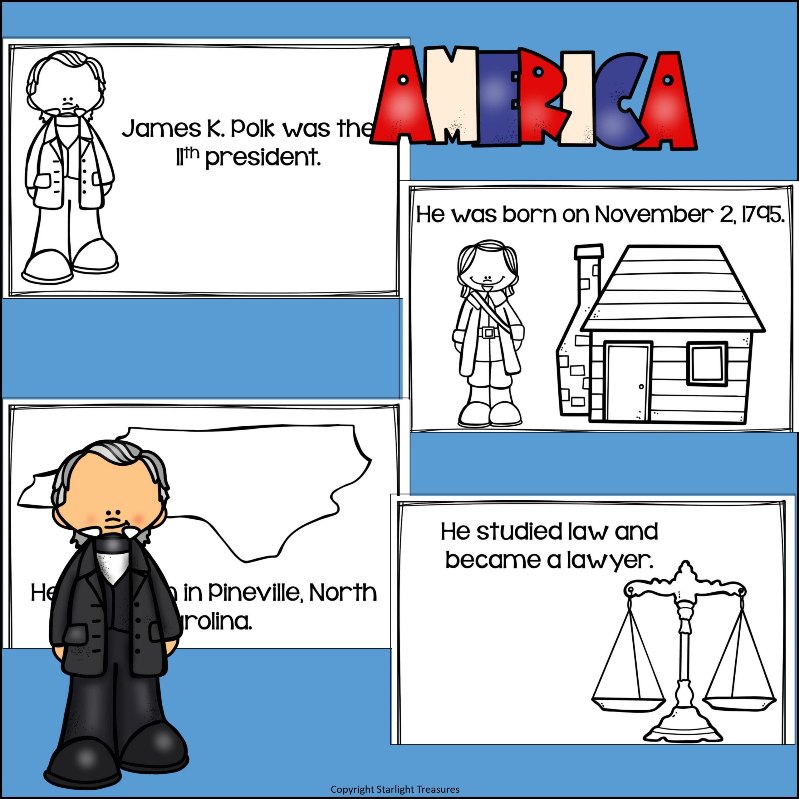 James K. Polk Mini Book for Early Readers: Presidents' Day | Made By ...