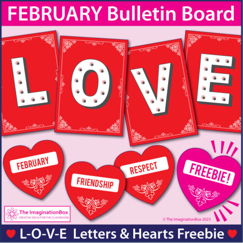 Free February Bulletin Board Display, Valentine's Day Classroom Decor ...