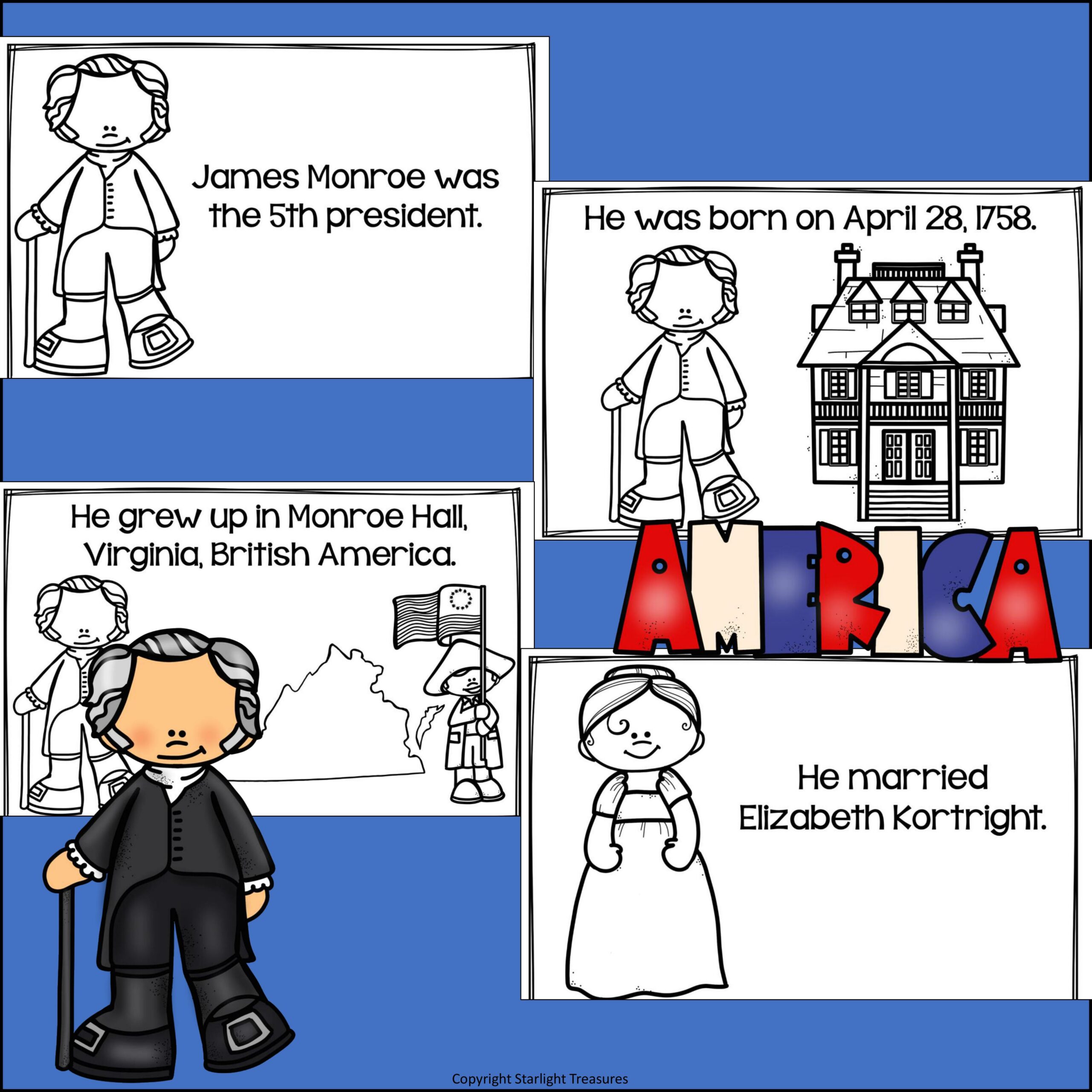 James Monroe Mini Book for Early Readers: Presidents' Day | Made By ...