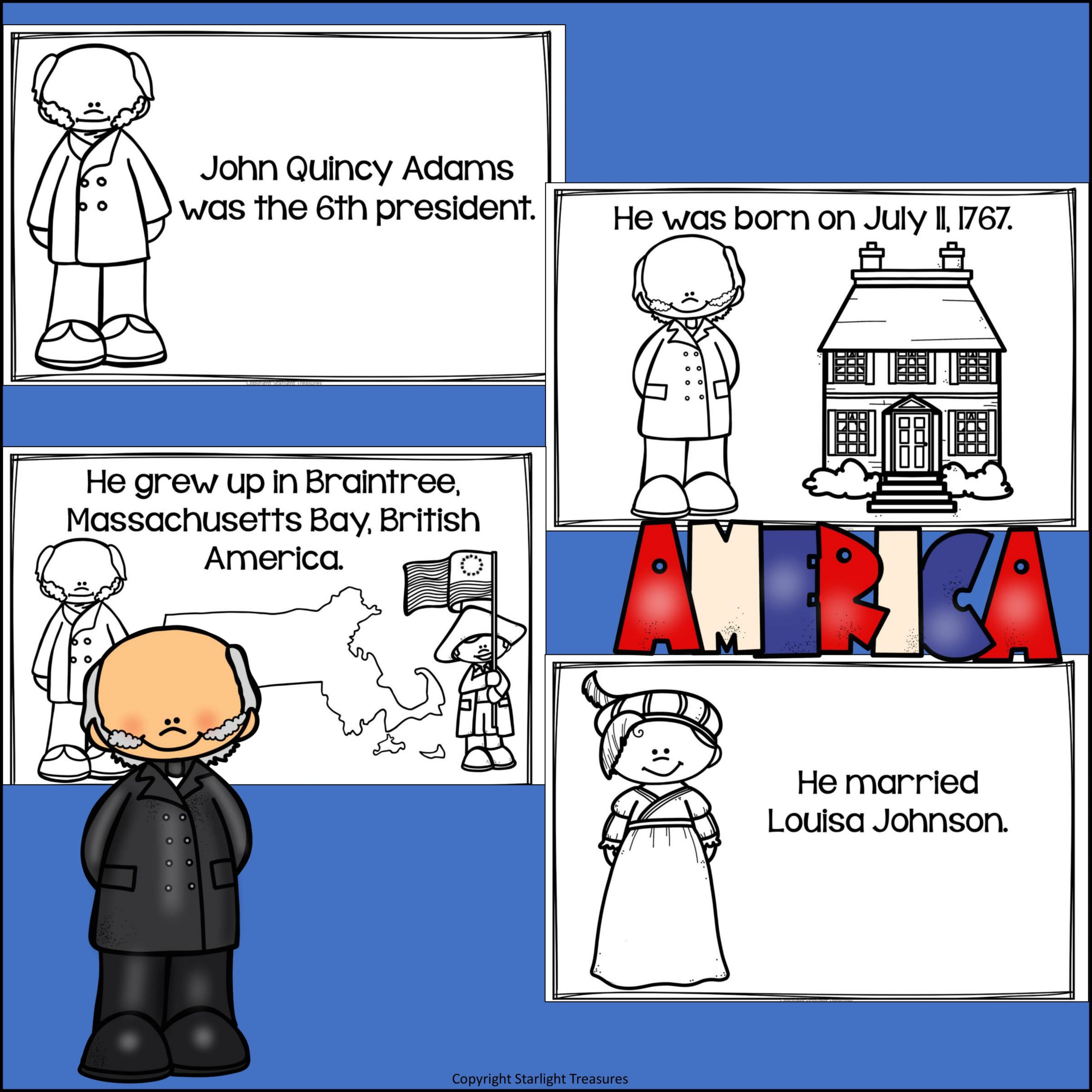 John Quincy Adams Mini Book for Early Readers: Presidents' Day | Made ...