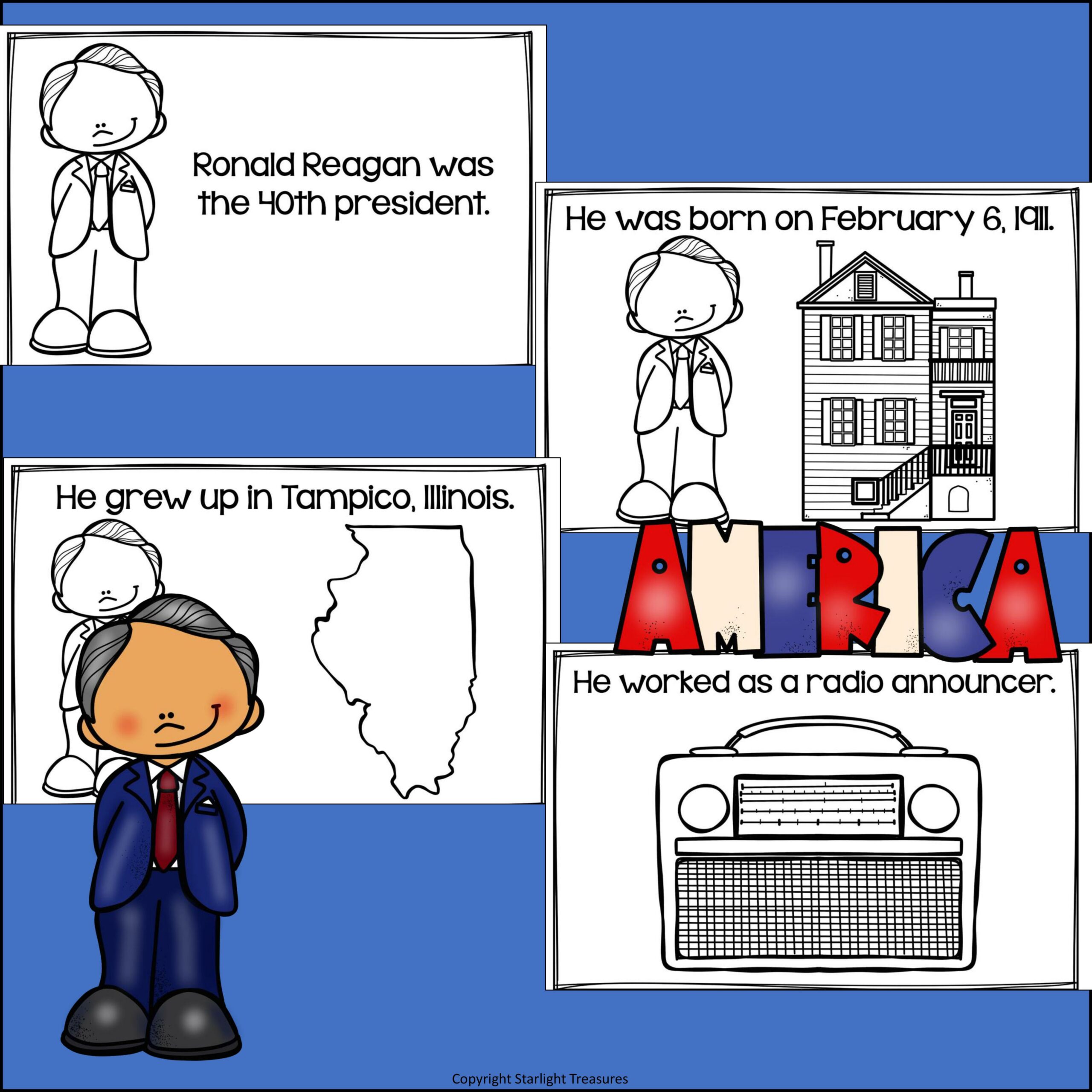 Ronald Reagan Mini Book for Early Readers: Presidents' Day | Made By ...