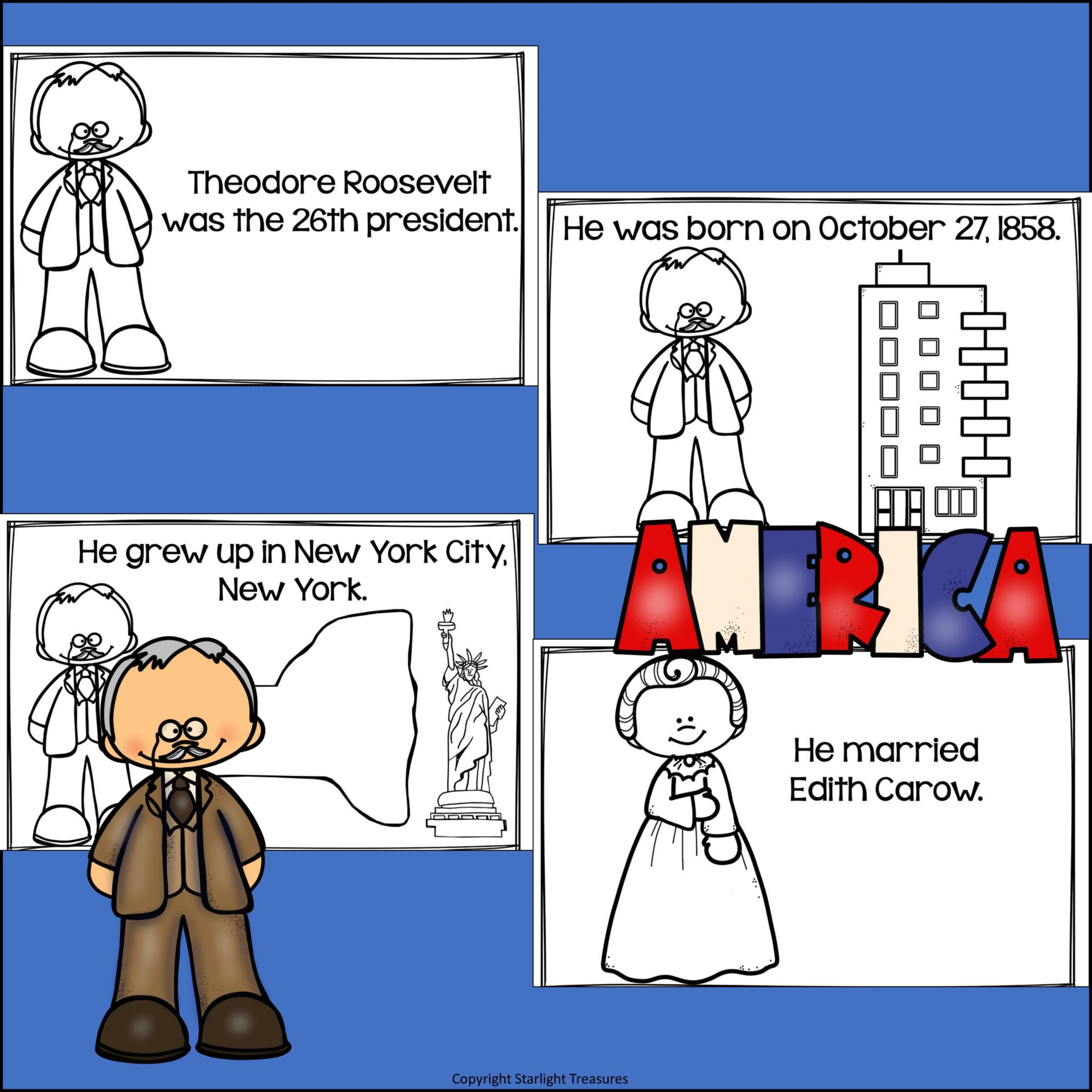 Theodore Roosevelt Mini Book for Early Readers: Presidents' Day | Made ...