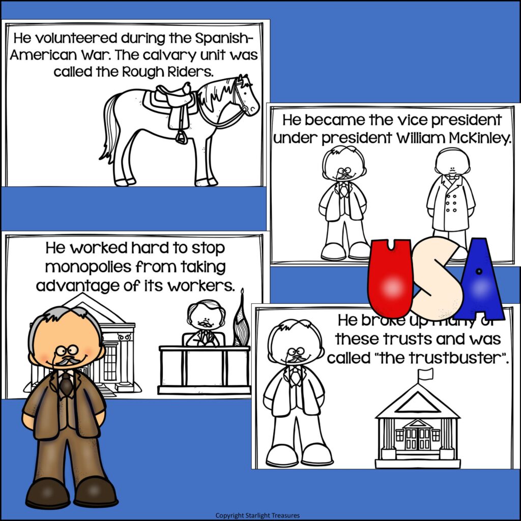 Theodore Roosevelt Mini Book for Early Readers: Presidents' Day | Made ...