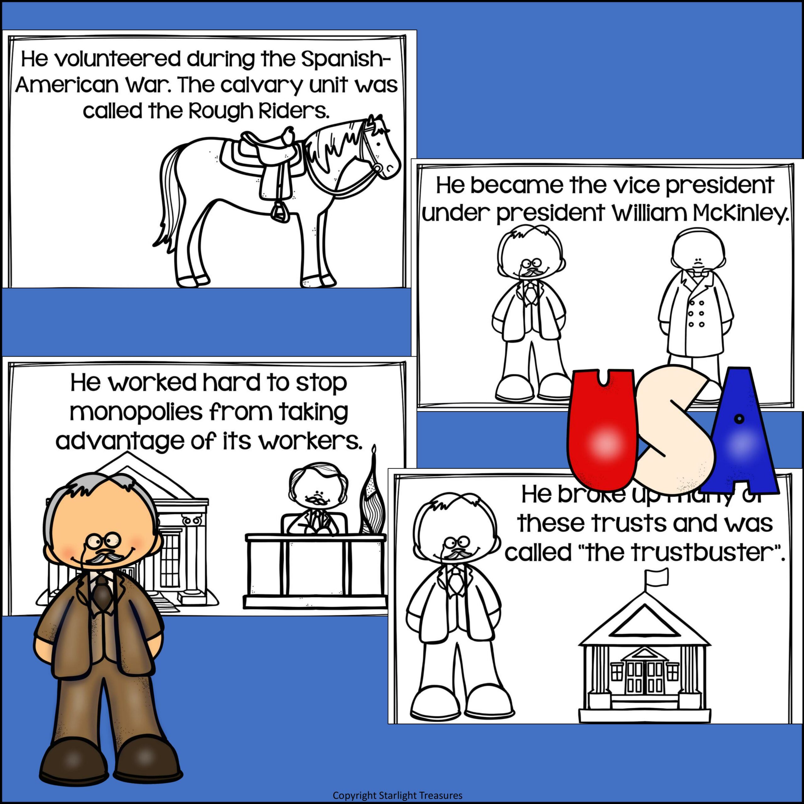 Theodore Roosevelt Mini Book for Early Readers: Presidents' Day | Made ...