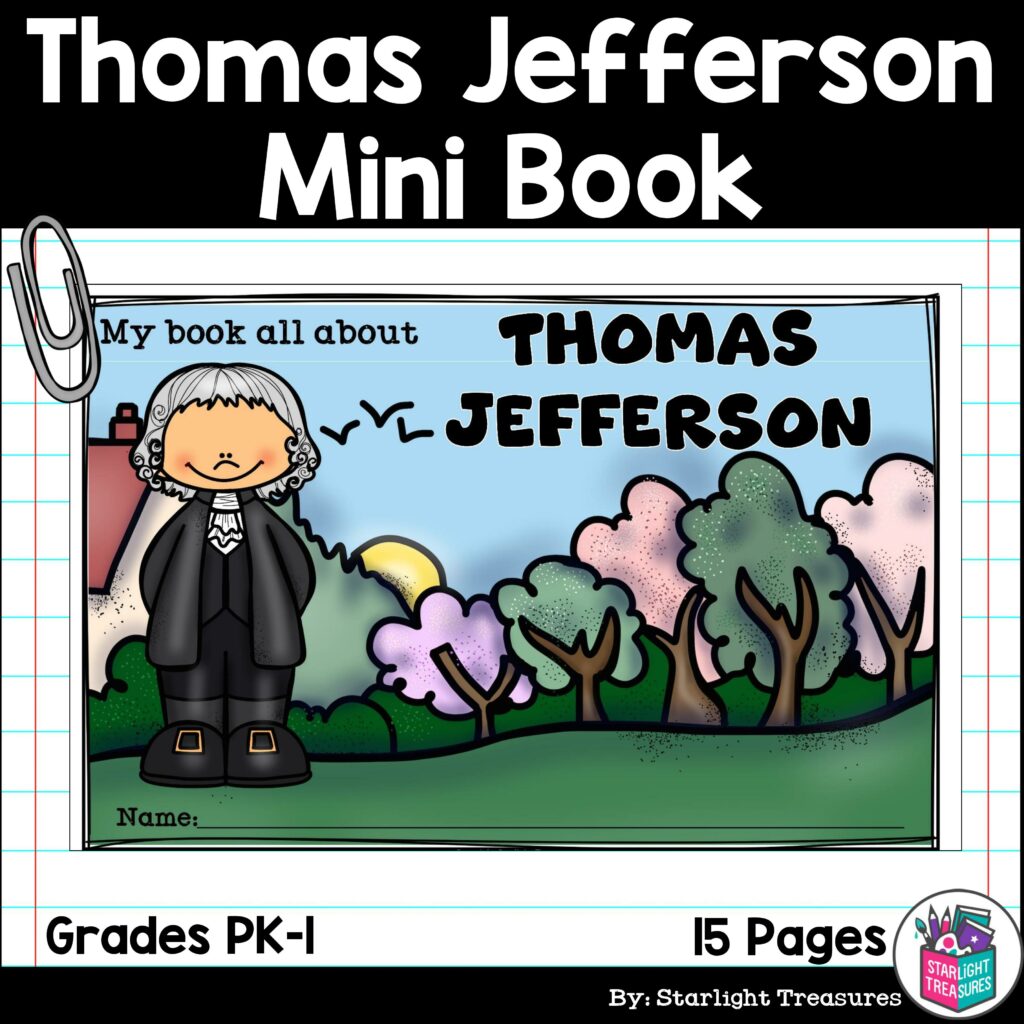 Thomas Jefferson Mini Book for Early Readers: Presidents' Day | Made By ...