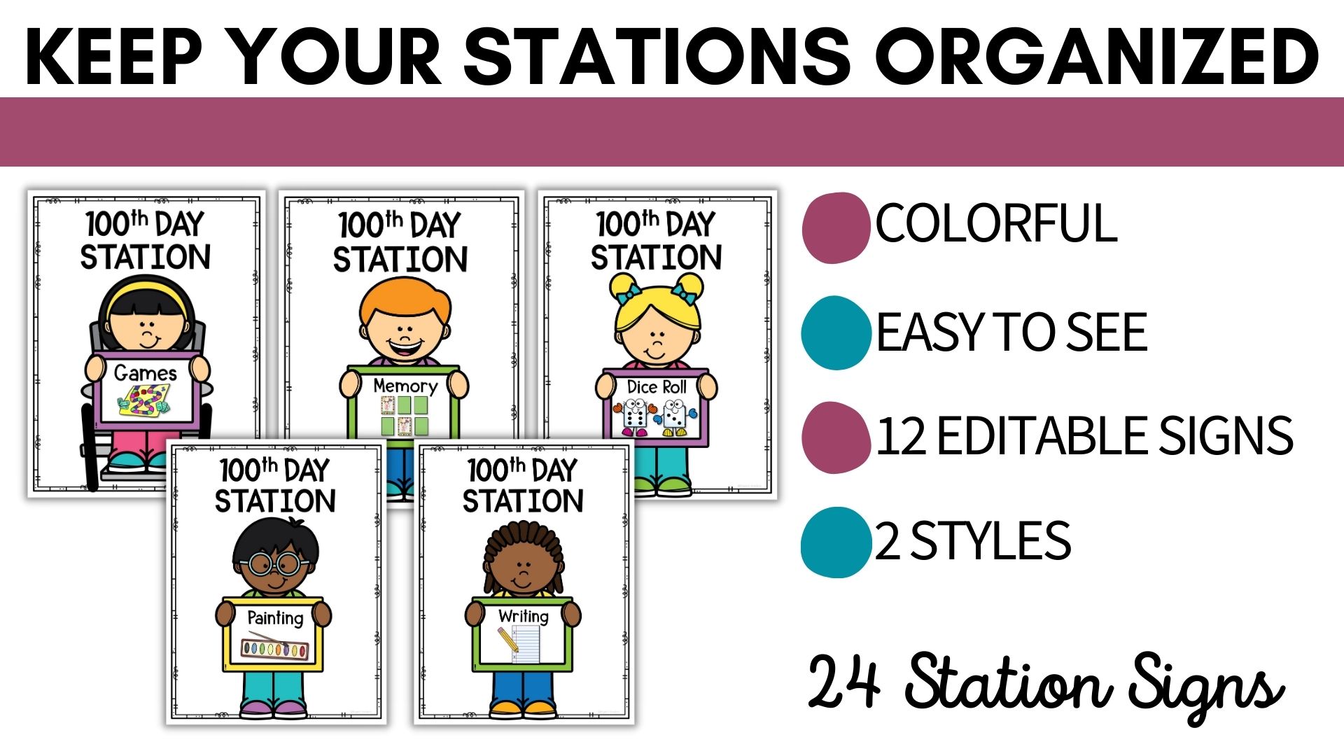 100th Day of School Activities Crafts and Signs | Made By Teachers