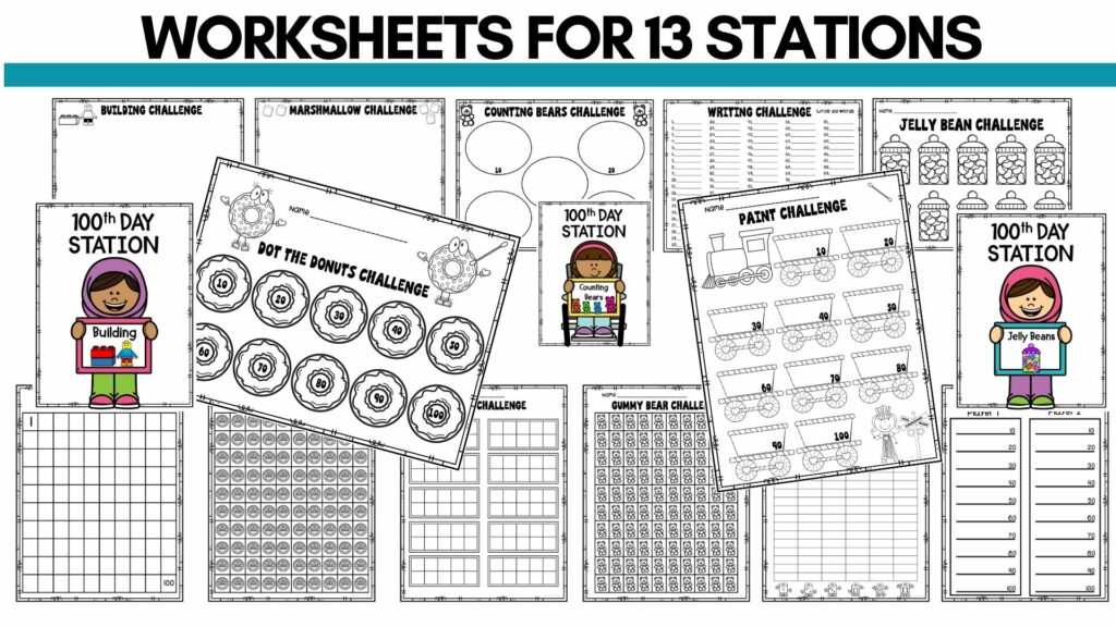 100th Day of School Activities Crafts and Signs | Made By Teachers