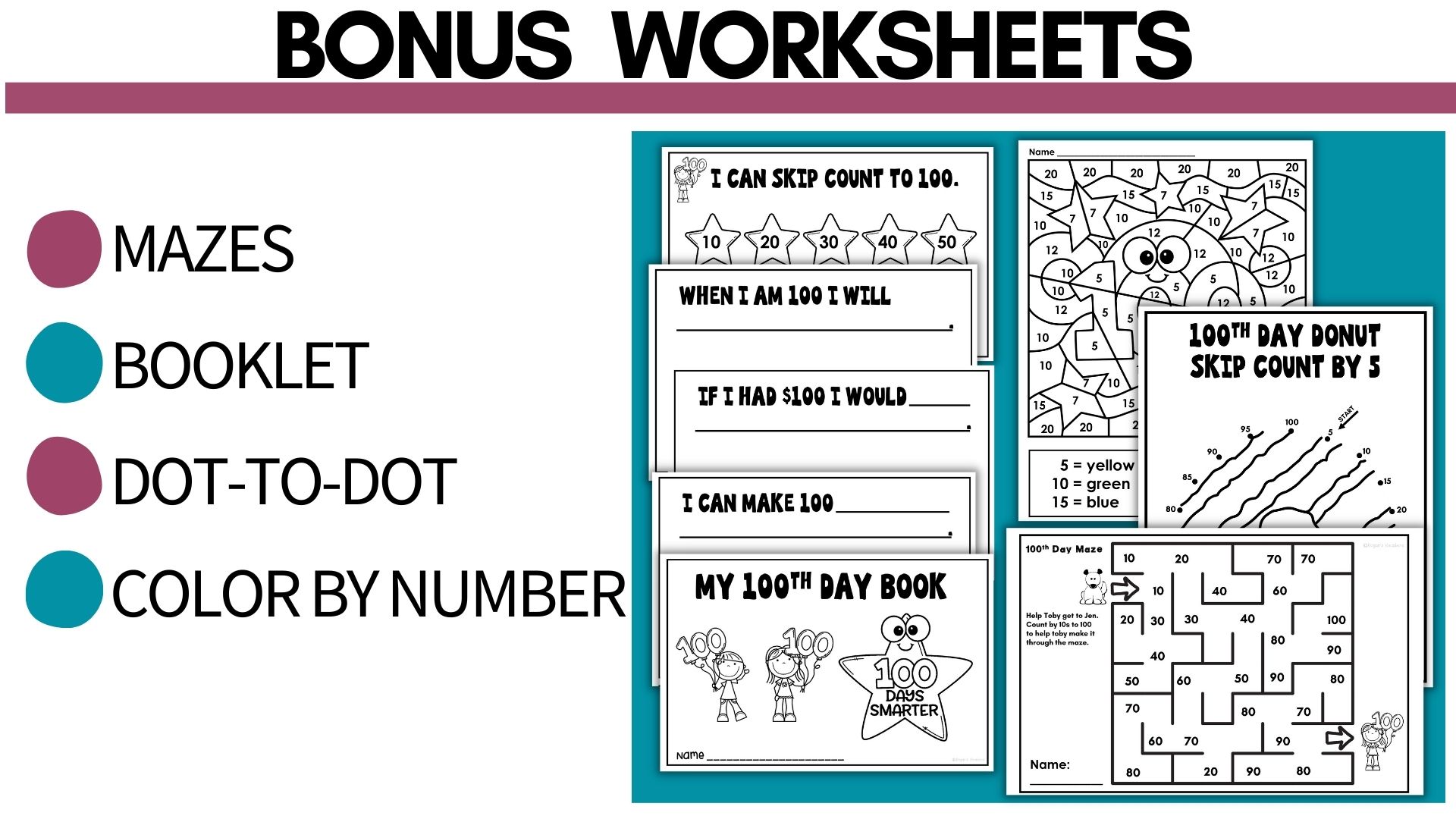 100th Day of School Activities Crafts and Signs | Made By Teachers