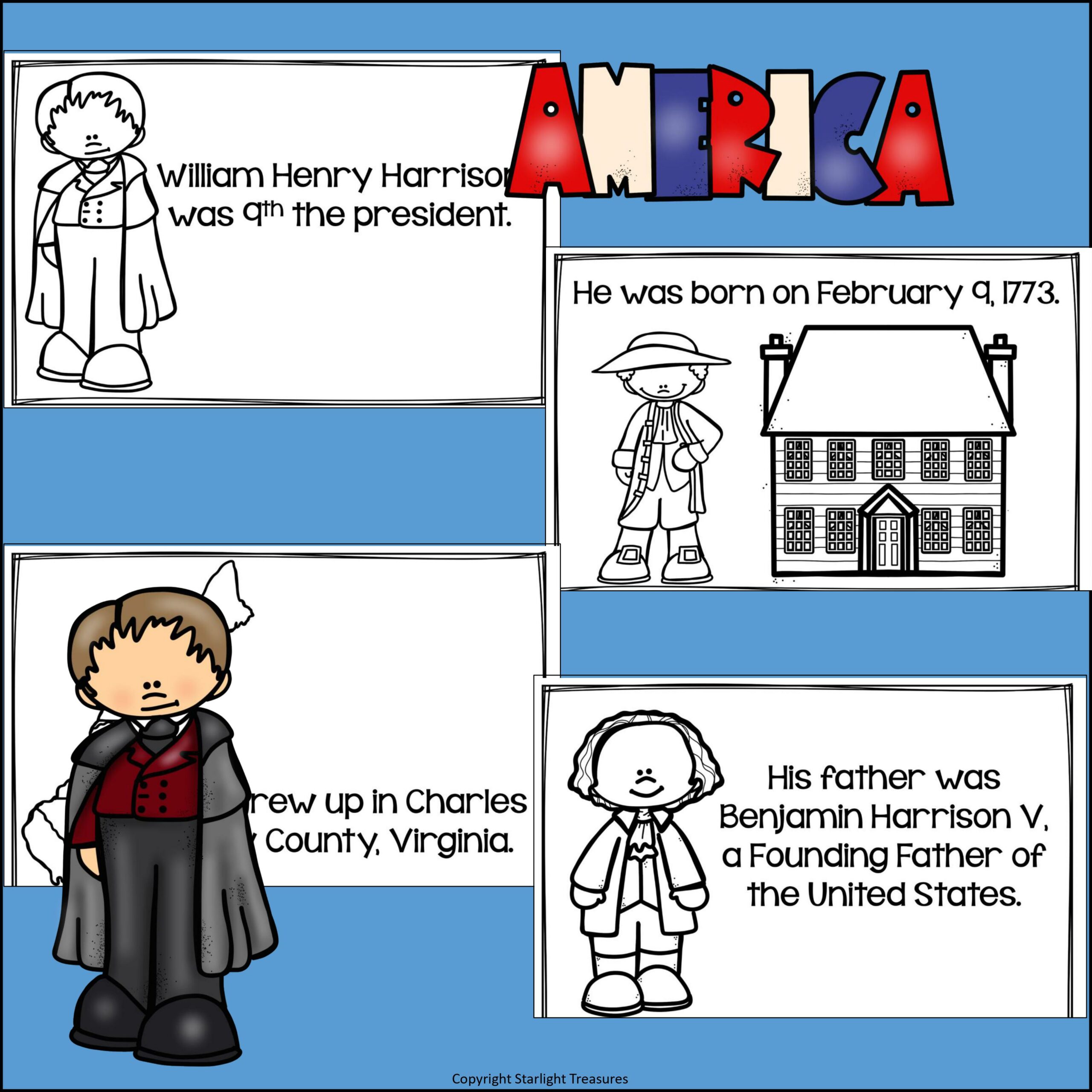 William Henry Harrison Mini Book for Early Readers: Presidents' Day ...