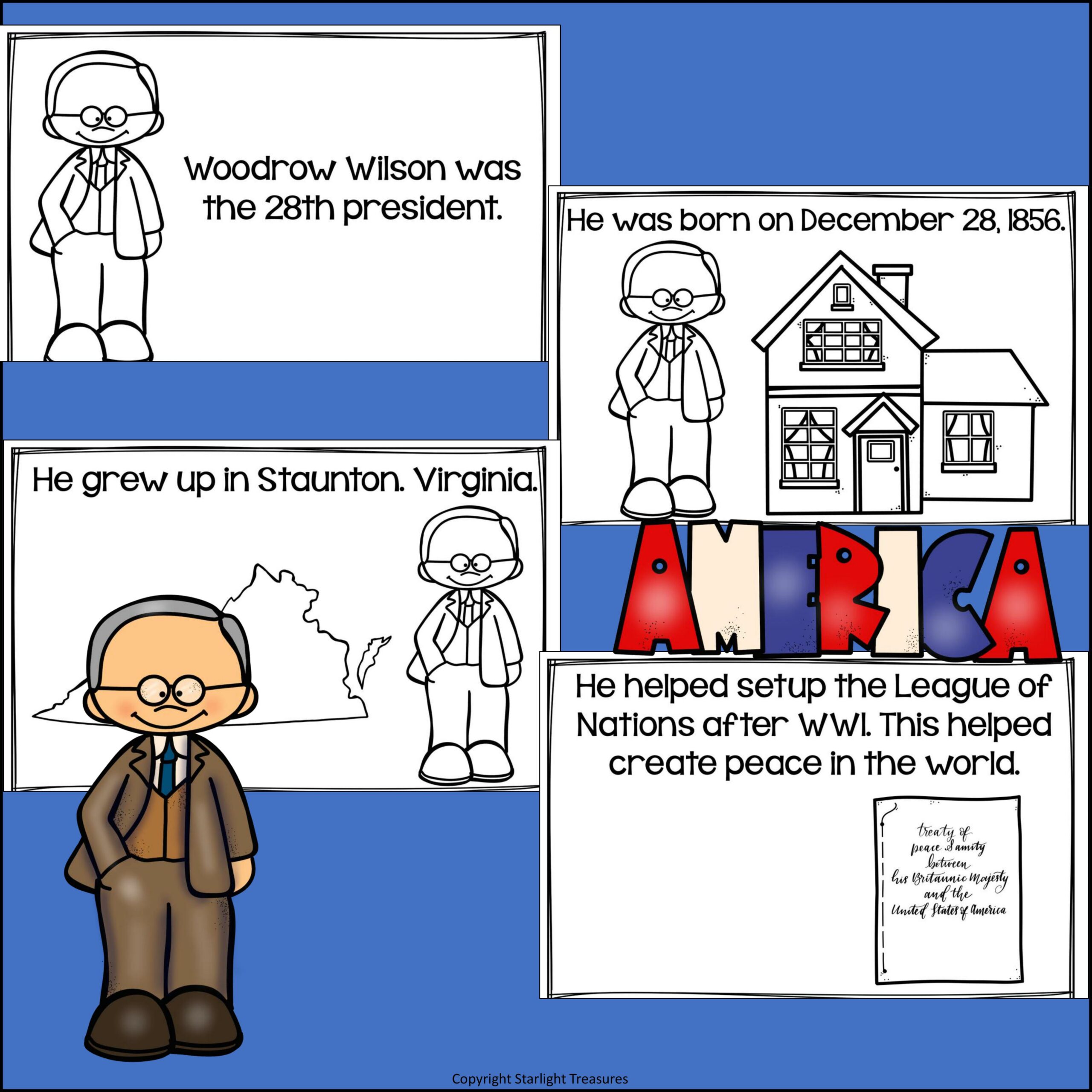 Woodrow Wilson Mini Book for Early Readers: Presidents' Day | Made By ...