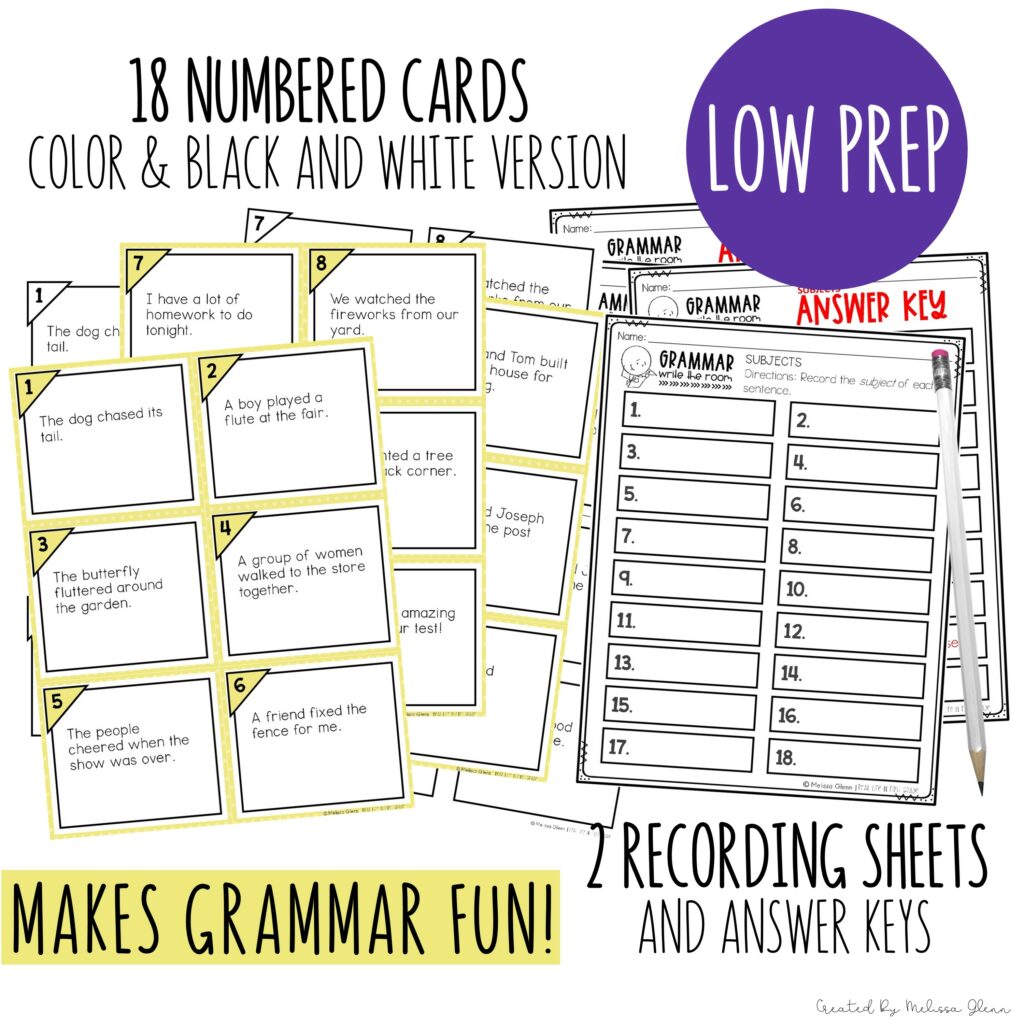 Subject and Predicate Activity for Grammar | Made By Teachers