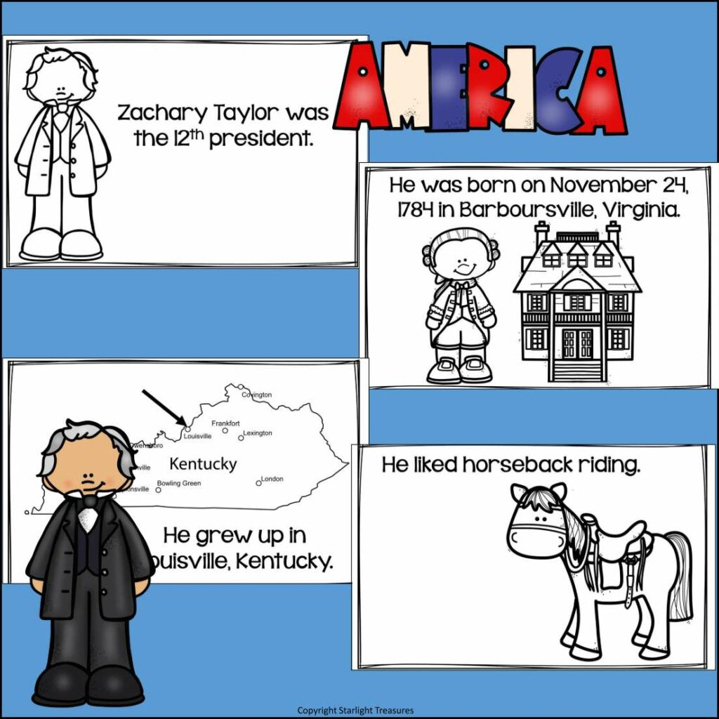 Zachary Taylor Mini Book for Early Readers: Presidents' Day | Made By ...